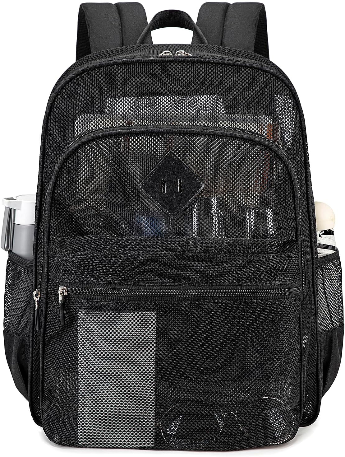 DAKIMOE Mesh Backpack School Backpack Bookbag Heavy Duty See Through ...