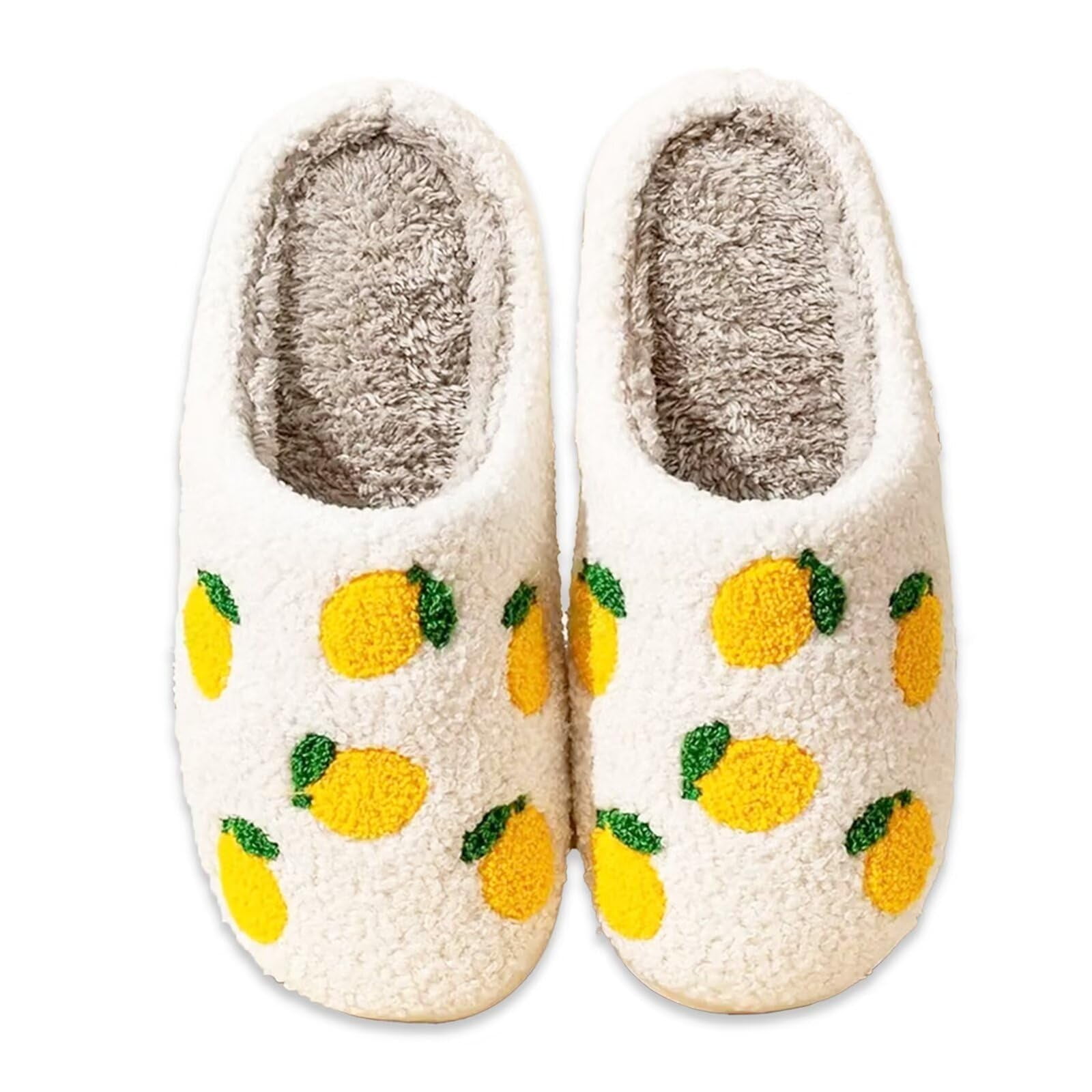 DakinFu Women's Men's Cute Bolt Evil Eyes Slippers Fuzzy Soft Warm ...