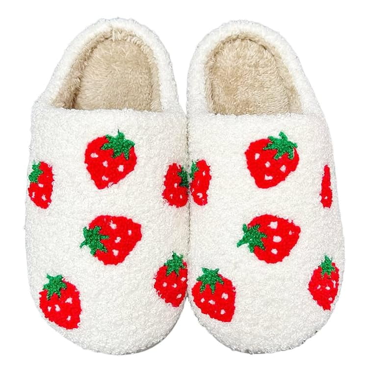 DakinFu Women's Men's Cute Bolt Evil Eyes Slippers Fuzzy Soft Warm ...