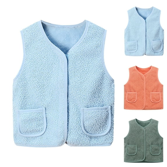 Dakiuu 6 Months - 13 Years Girls Boys Fleece Vest Toddler Kids Fall ...