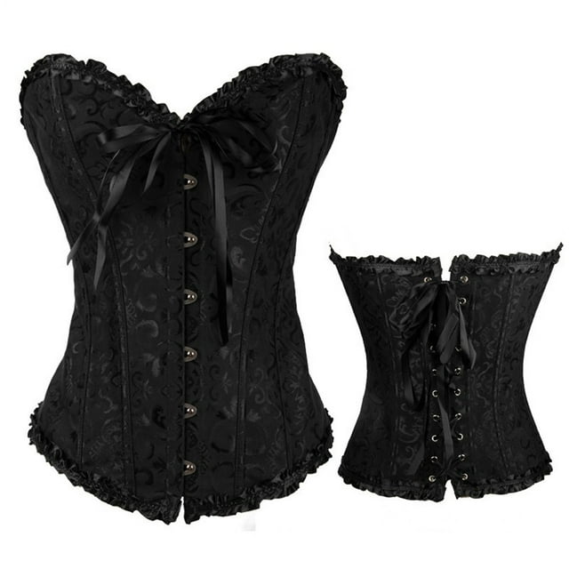 Dakiuu Corset Tops for Women Waist Bustier Boned Overbust Push up ...