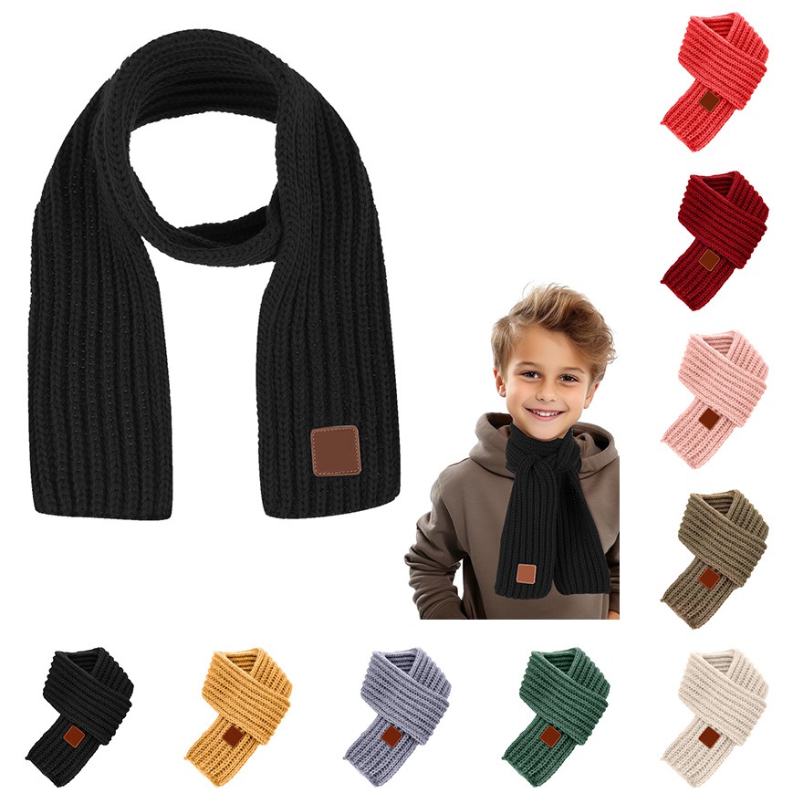 Dakiuu Kids Scarf Soft Warm Knit Neck Warmer Toddler Winter Classic ...
