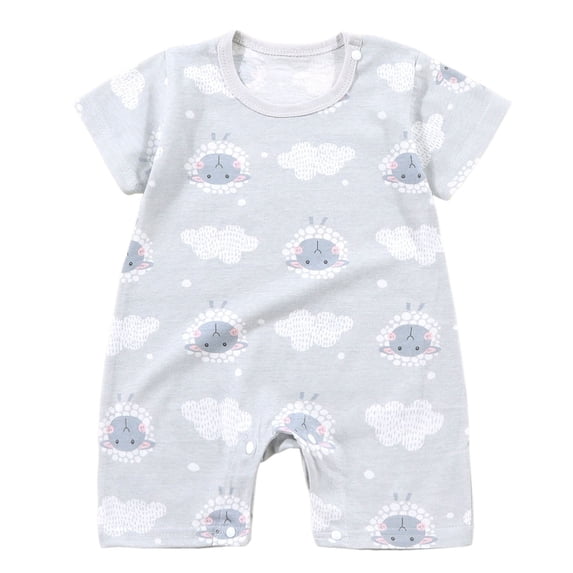 Dakiuu Newborn Romper Cute Cotton Short Sleeve Infant Jumpsuit ...
