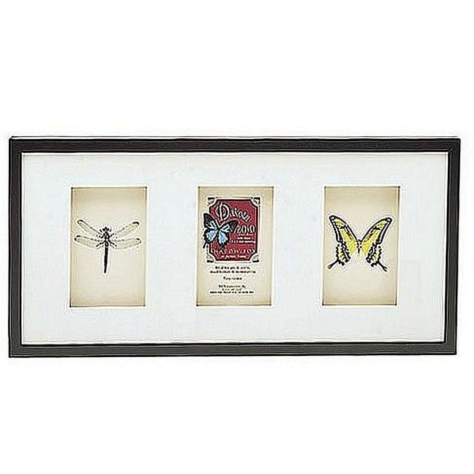 MCS 9x20 Dakota Shadow Box Frame with Three 4x6 Openings - Black ...