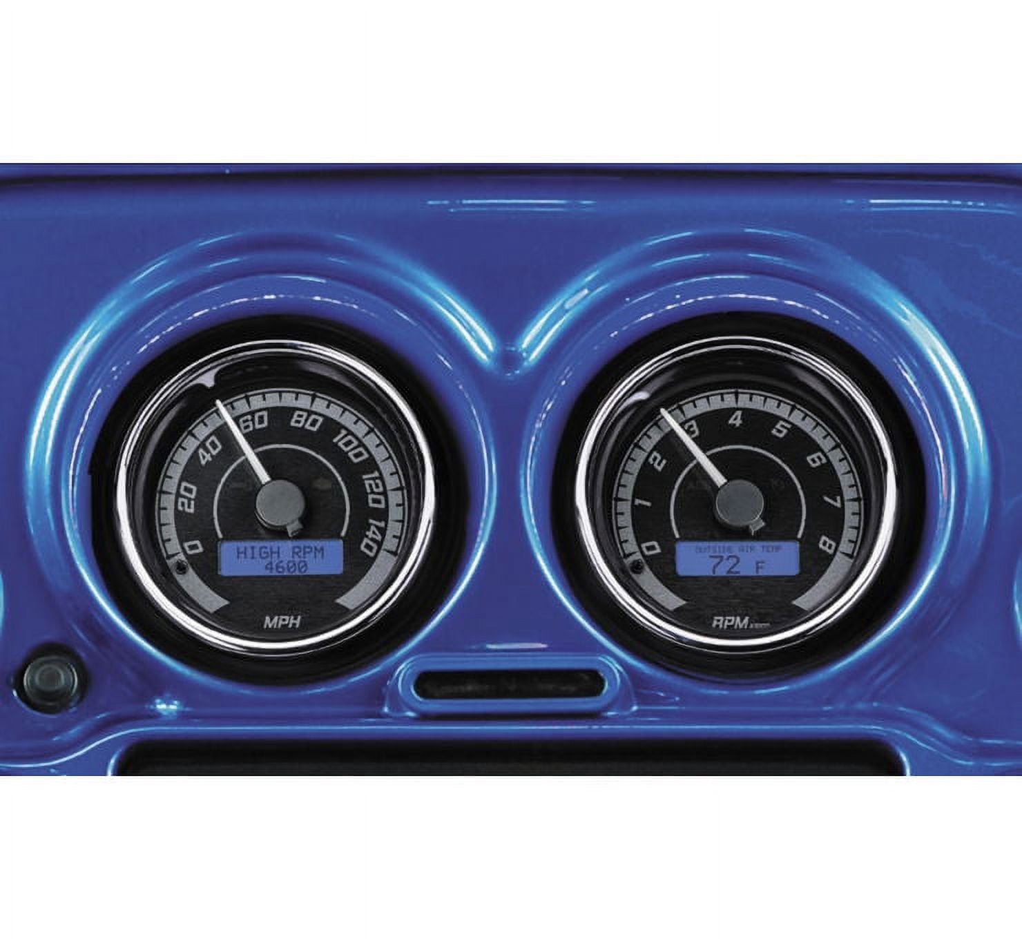 Dakota Digital MVX-8K Series Analog/Digital Gauge Black Gray Chrome Two ...