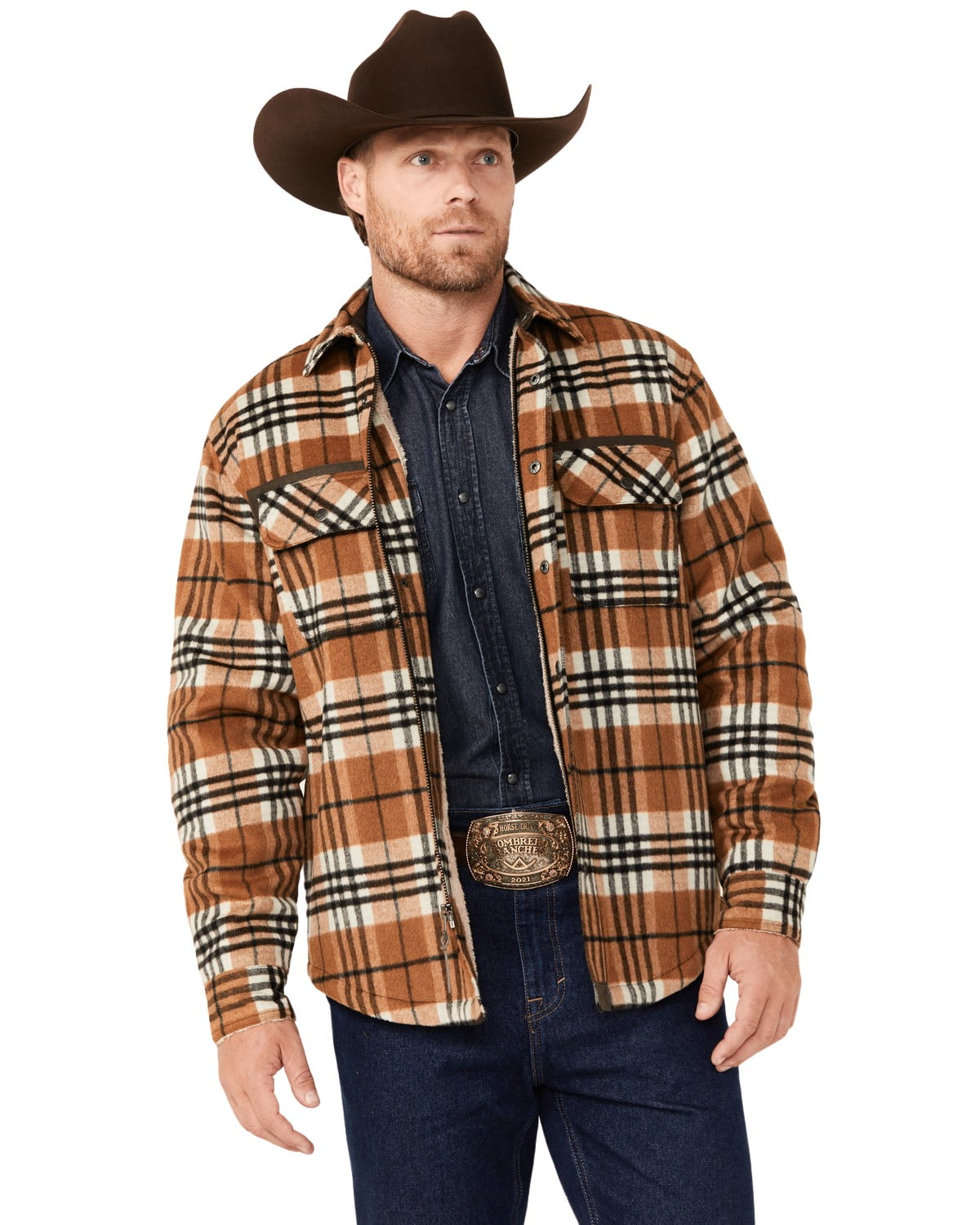 Dakota Grizzly Men's Plaid Burke Wool Sherpa Lined Zip Jacket - D1062 ...