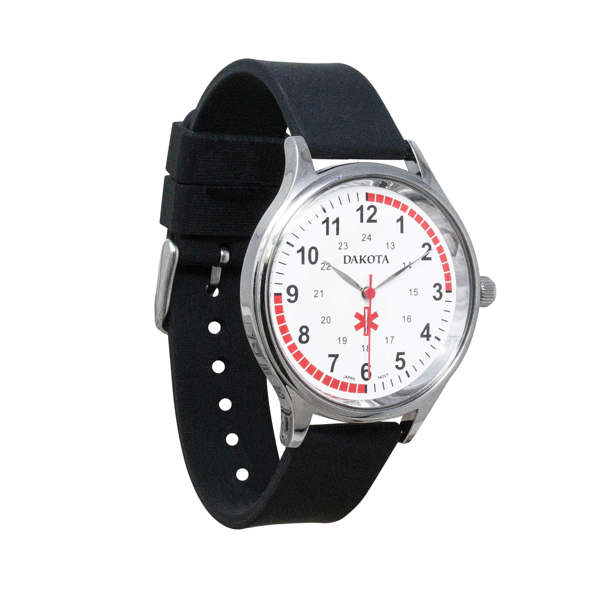 Dakota Nurse Watch – Easy Read Dial, Military Time, Silicone Band ...