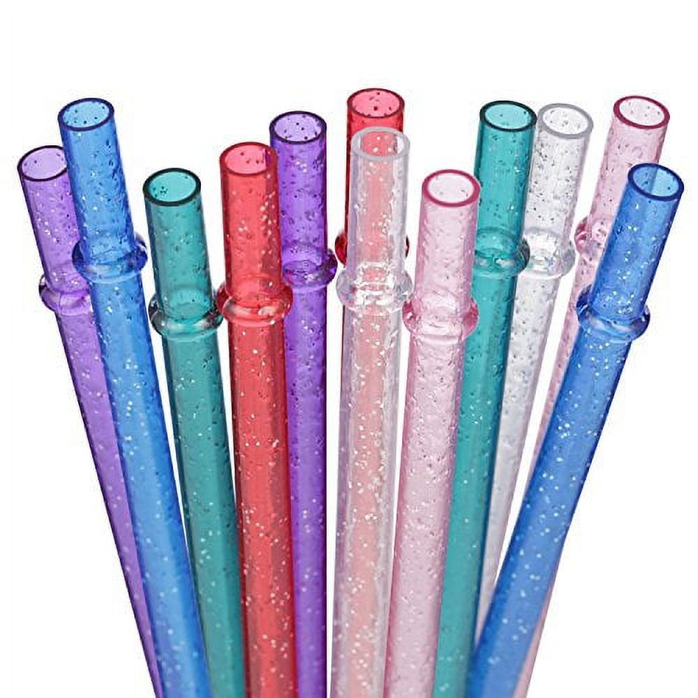 Dakoufish 11 Inch Reusable Tritan Plastic Straws, Replacement Glitter ...