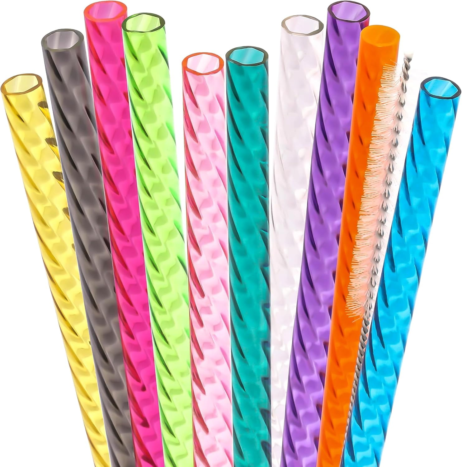Dakoufish 12 Inch 10 Color Replacement Reusable Drinking Straw for 40 ...