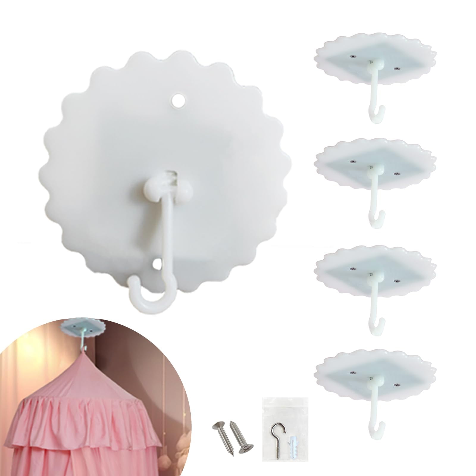 Daksha Ceiling Hooks with Super Glue, Wall Mount for Hanging Mosquito ...
