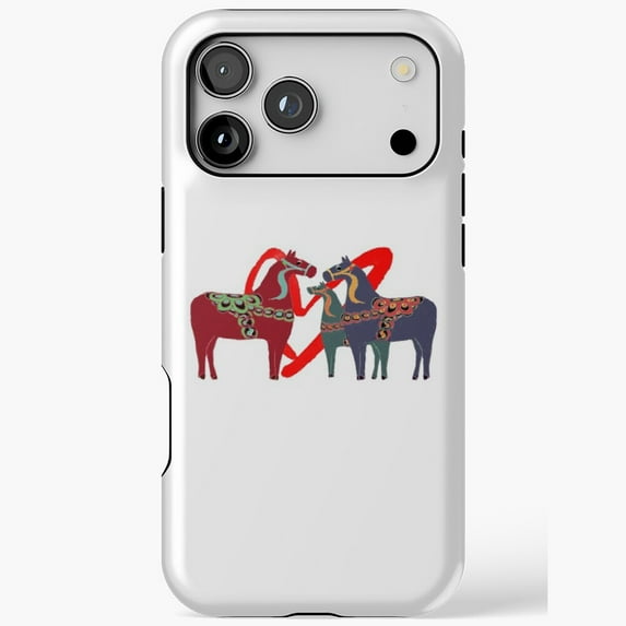 Dala Horses With Heart iPhone Case 17 11 12 13 14 15 16 Pro Max ...