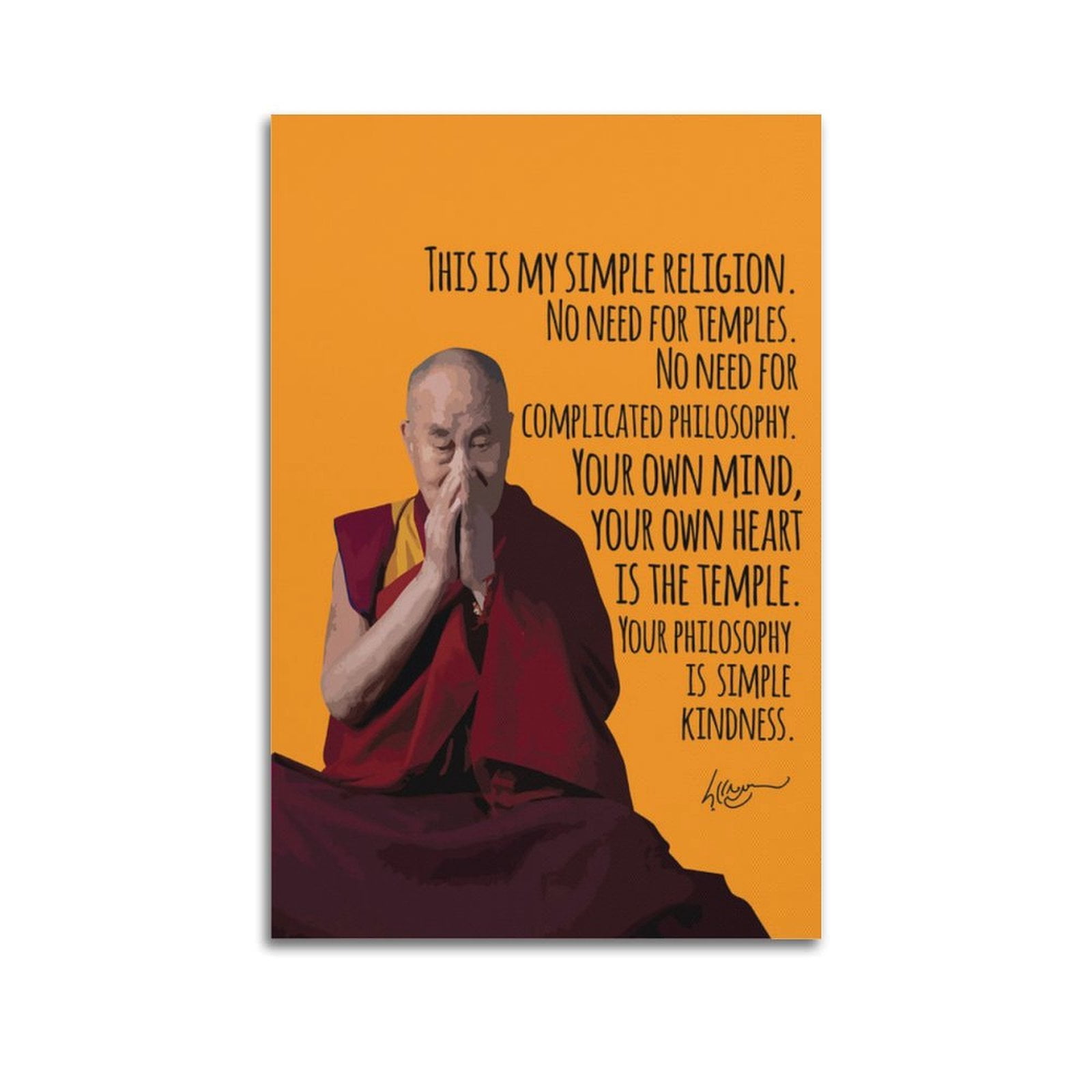 Dalai Lama Hero Painting Vintage Poster Picture Print Wall Art Poster ...