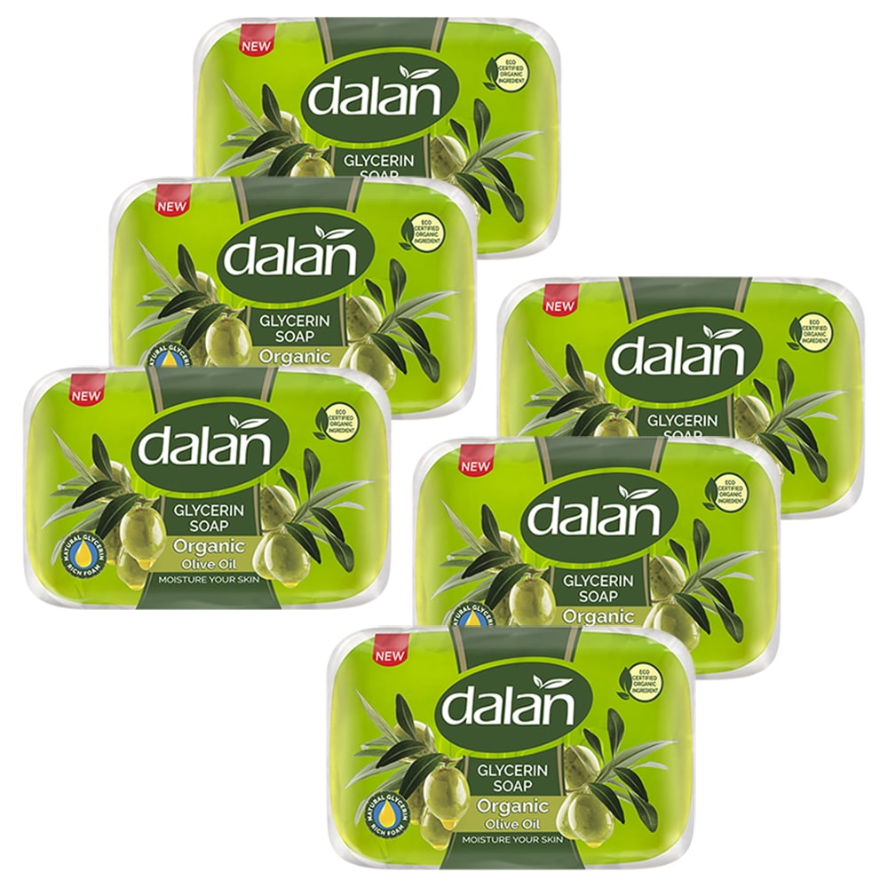 Dalan Glycerin Soap with Organic Olive Oil 100g (Pack of 6) - Walmart.com
