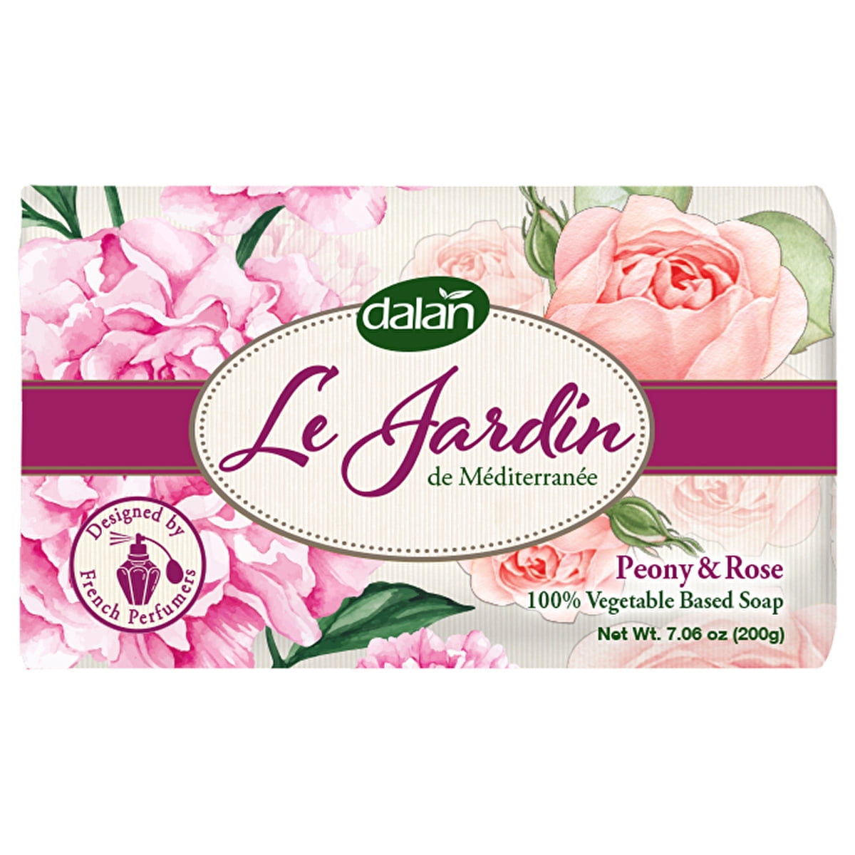 Dalan Le Jardin Pure Vegetable Soap Peony & Rose 200g - Walmart.com
