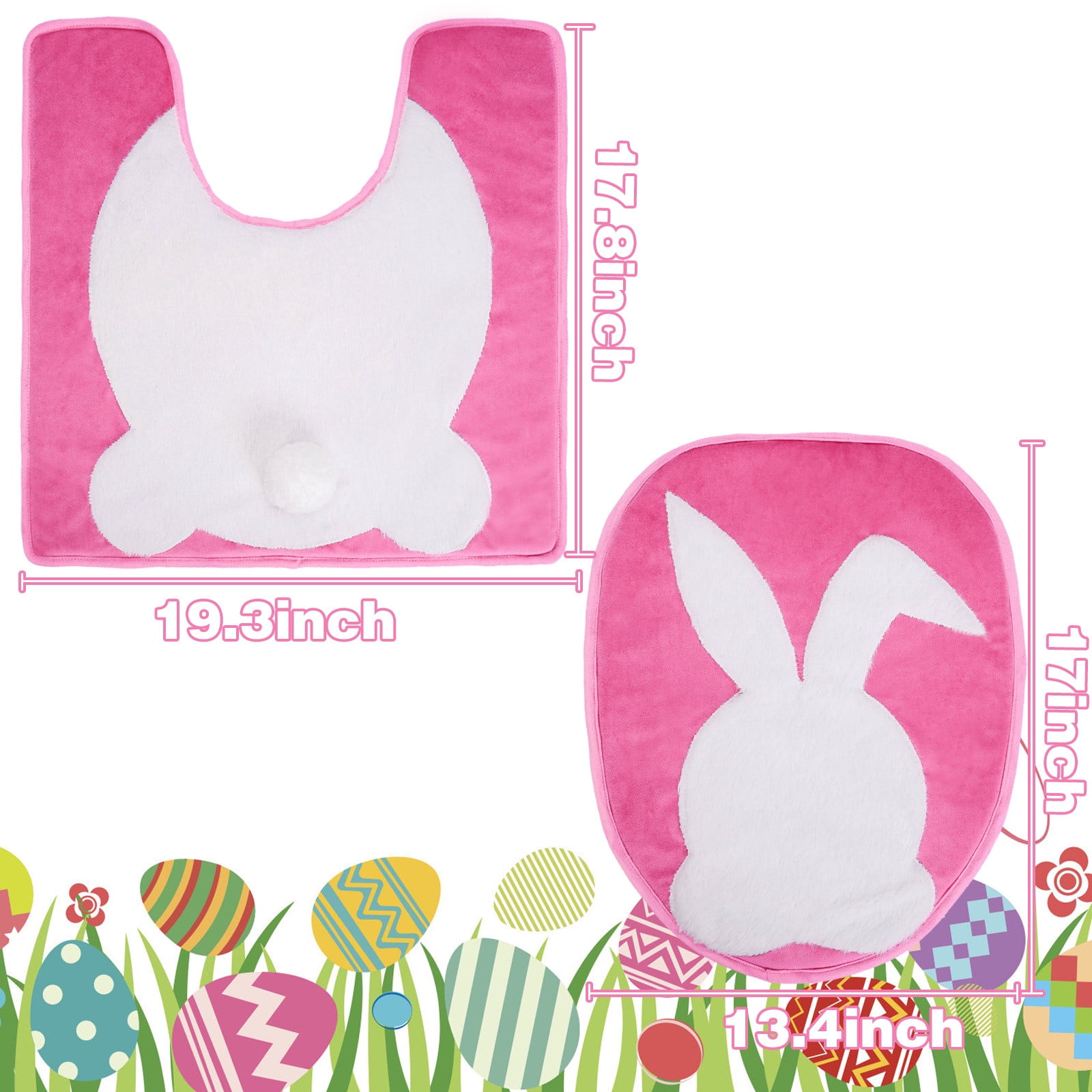 Dalang 2Pcs Easter Bunny Non Slip Toilet Lid Cover Set, Toilet Lid ...