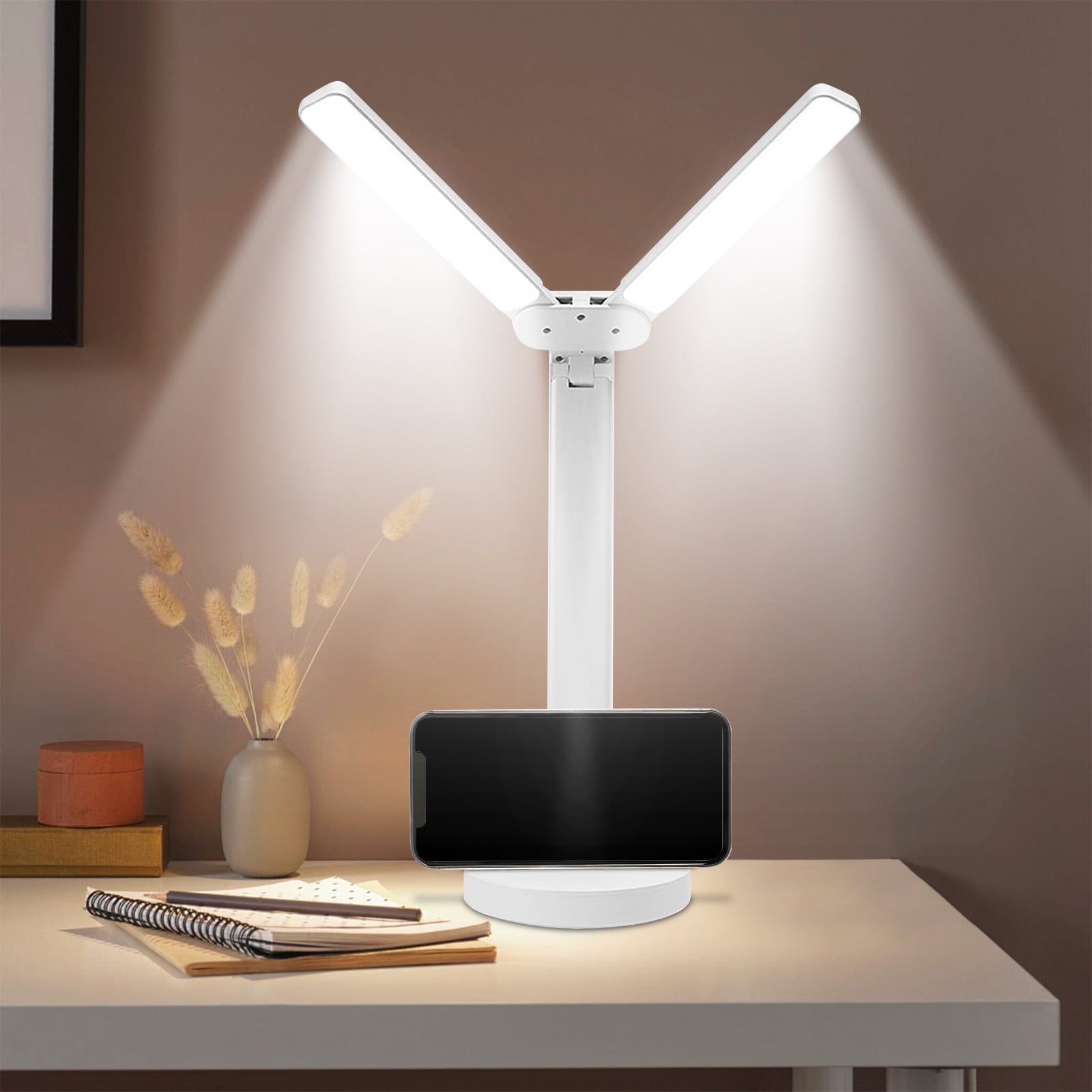 Dalang Adjustable LED Desk Reading Lamp for Home Office, Double Headed ...