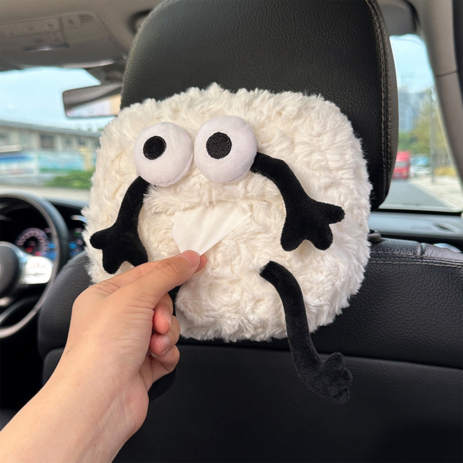 Dalang Cartoon Car Tissue Box, Cute Plush Sheep Tissue Organizer Paper ...