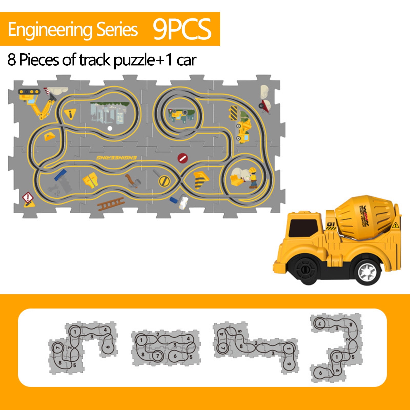 Dalang Puzzle Track Racer Car Playset for Toddler Logical Road Builder ...