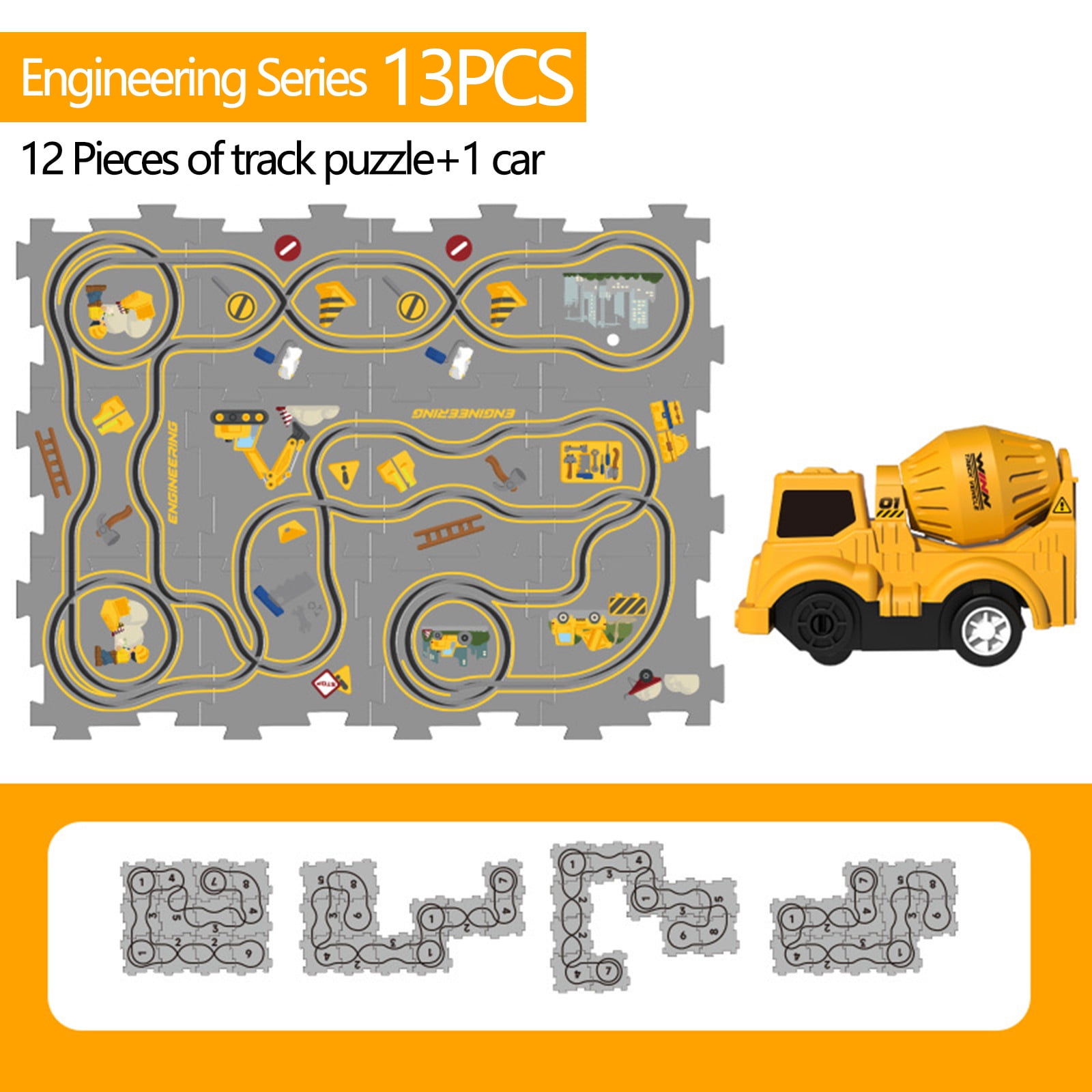 Dalang Puzzle Track Racer Car Playset for Toddler Logical Road Builder ...