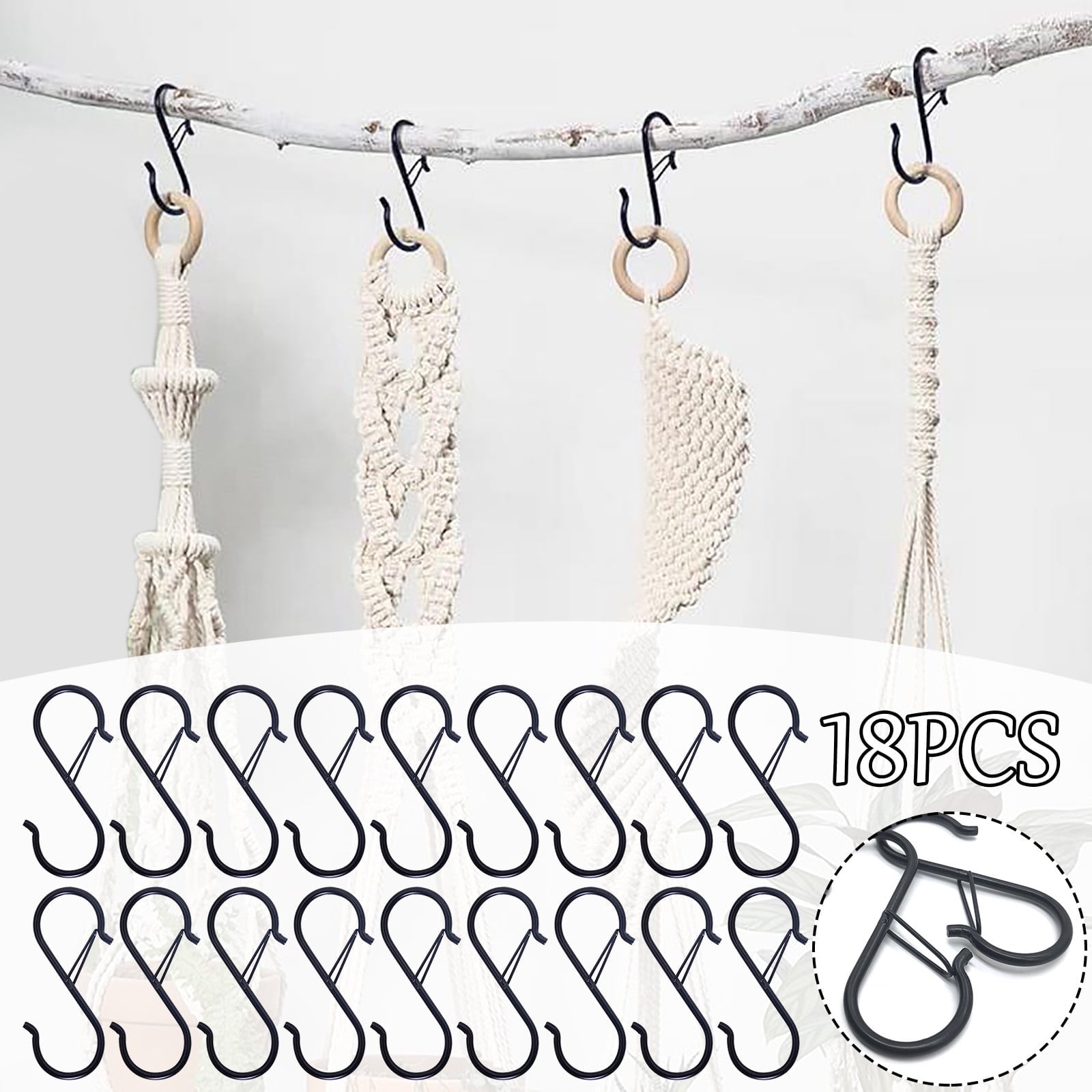 Dalang S Hooks for Hanging, Heavy Duty S Hooks with Safety Buckle, S ...