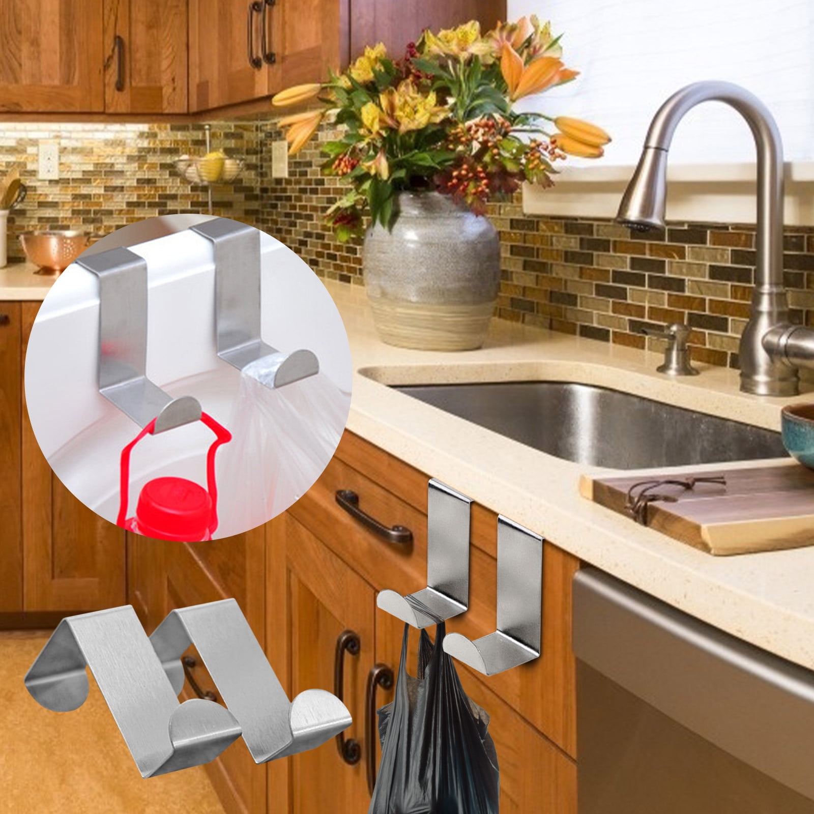 Dalang Stainless Steel Reversible Over Door Cabinet Drawer Hooks Office ...