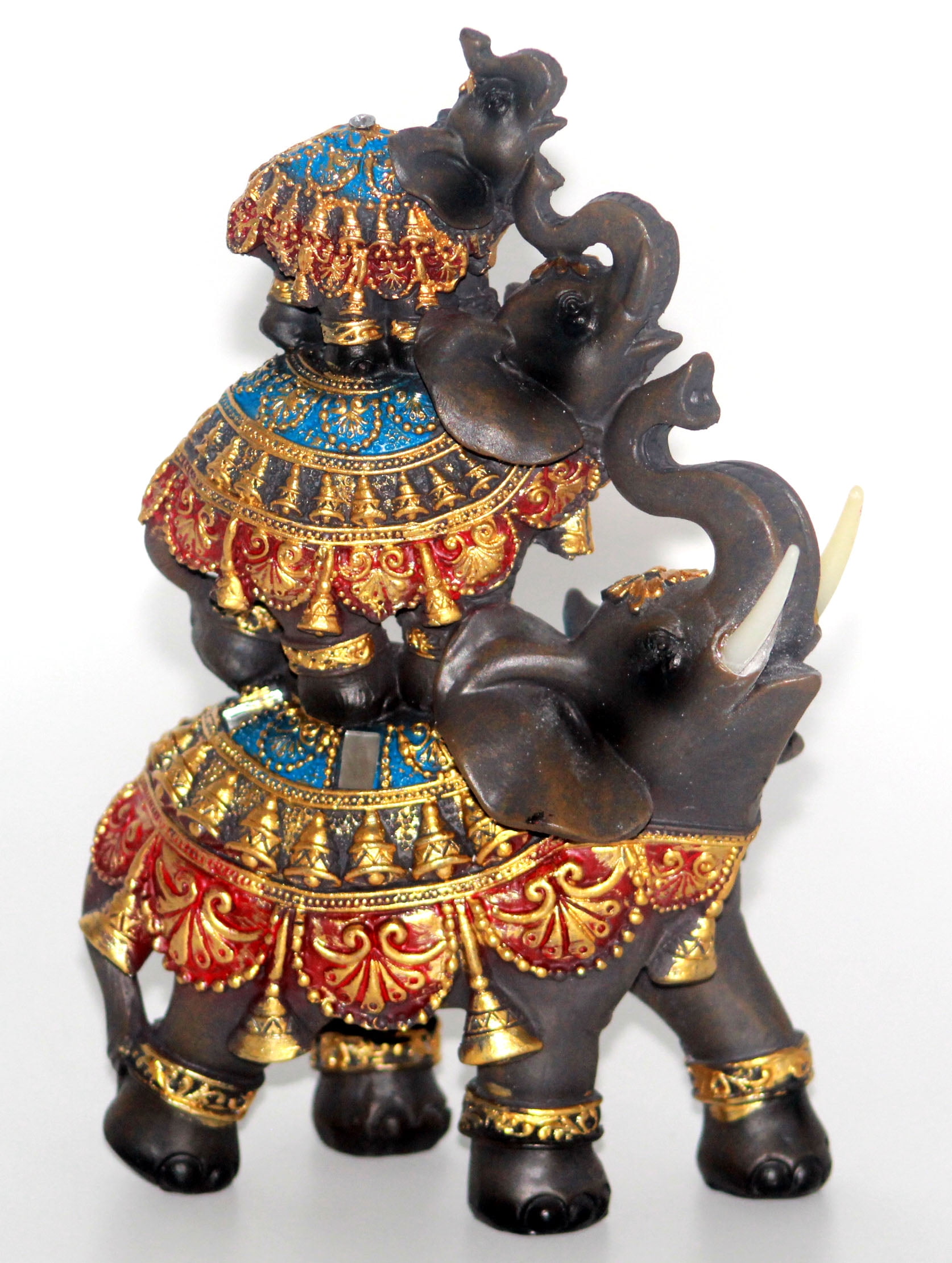 Dalax- 7"(H) Baby Elephants Riding on Mama Elephant Cute Elephant ...