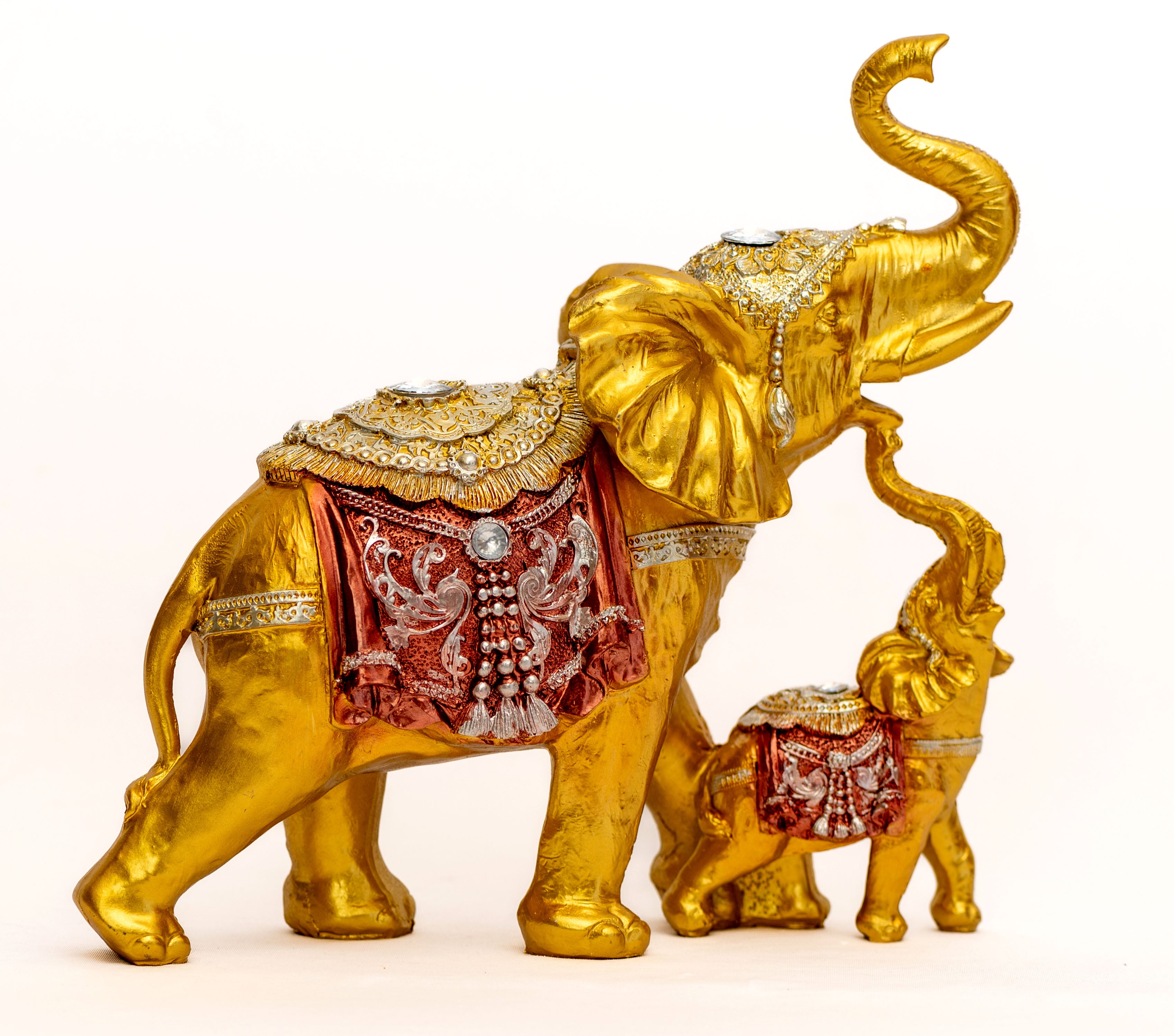 Dalax- Mama and Baby Elephant Collectible Statue, Lucky Figurines ...