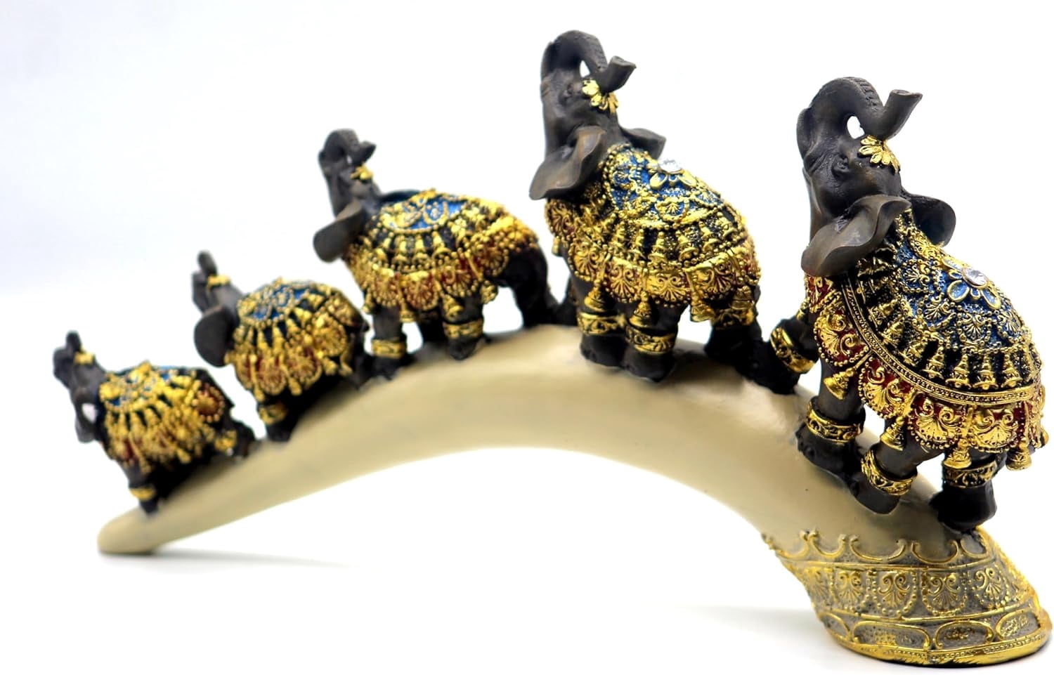 Dalax- Set of 3 Golden Color Thai Decoartive Elephant Buddha Buddhist ...