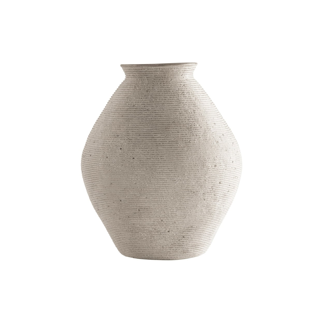 Dale 12 Inch Round Polyresin Vase Wavy Ribbed Spiral Texture Antique ...