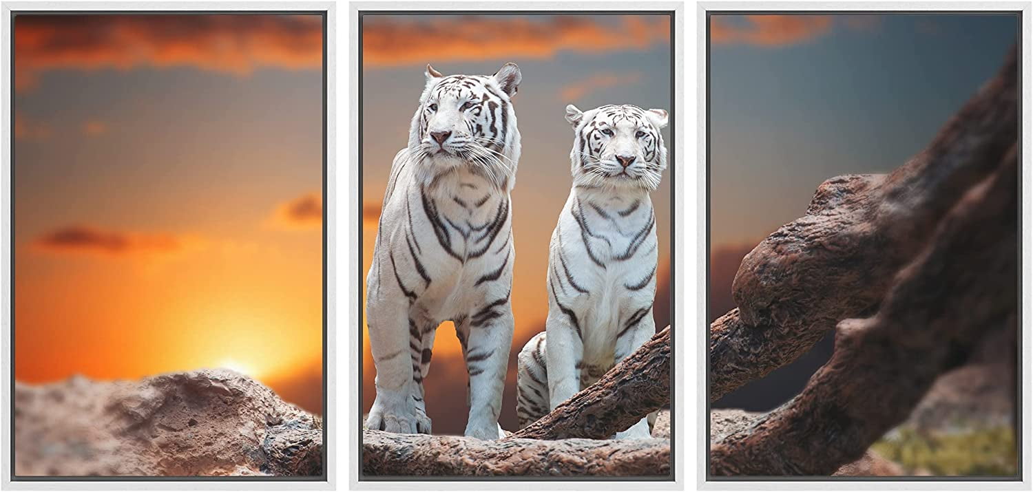 Dale 3 - Canvas Wall Art - Side Profile of a Lion in Black and White in ...