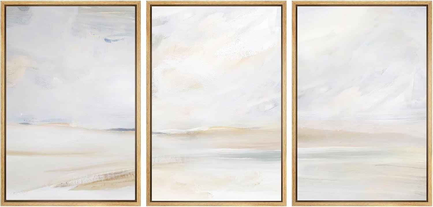 Dale 3 Wall Art Print Set Wide Angle Rushing Ocean Waves and Surfers ...