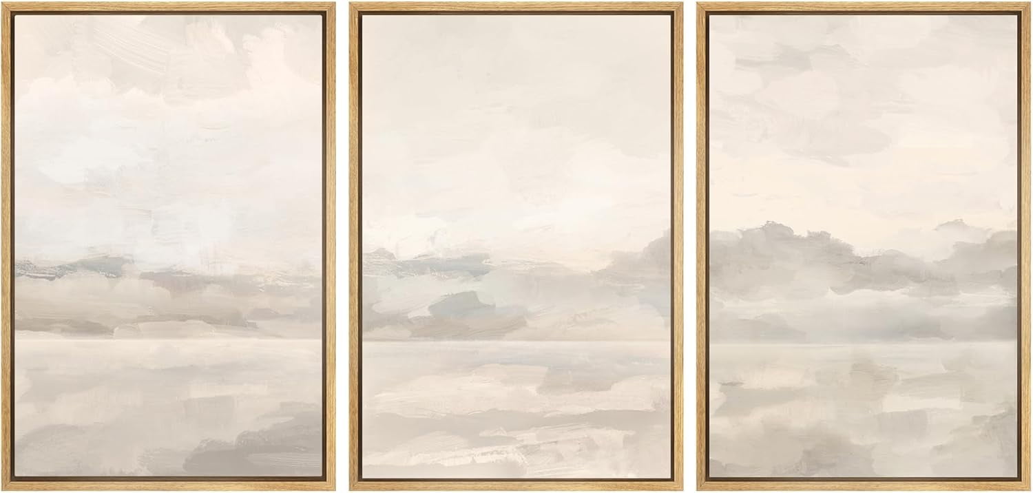 Dale 3 Wall Art Print Set Wide Angle Rushing Ocean Waves and Surfers ...