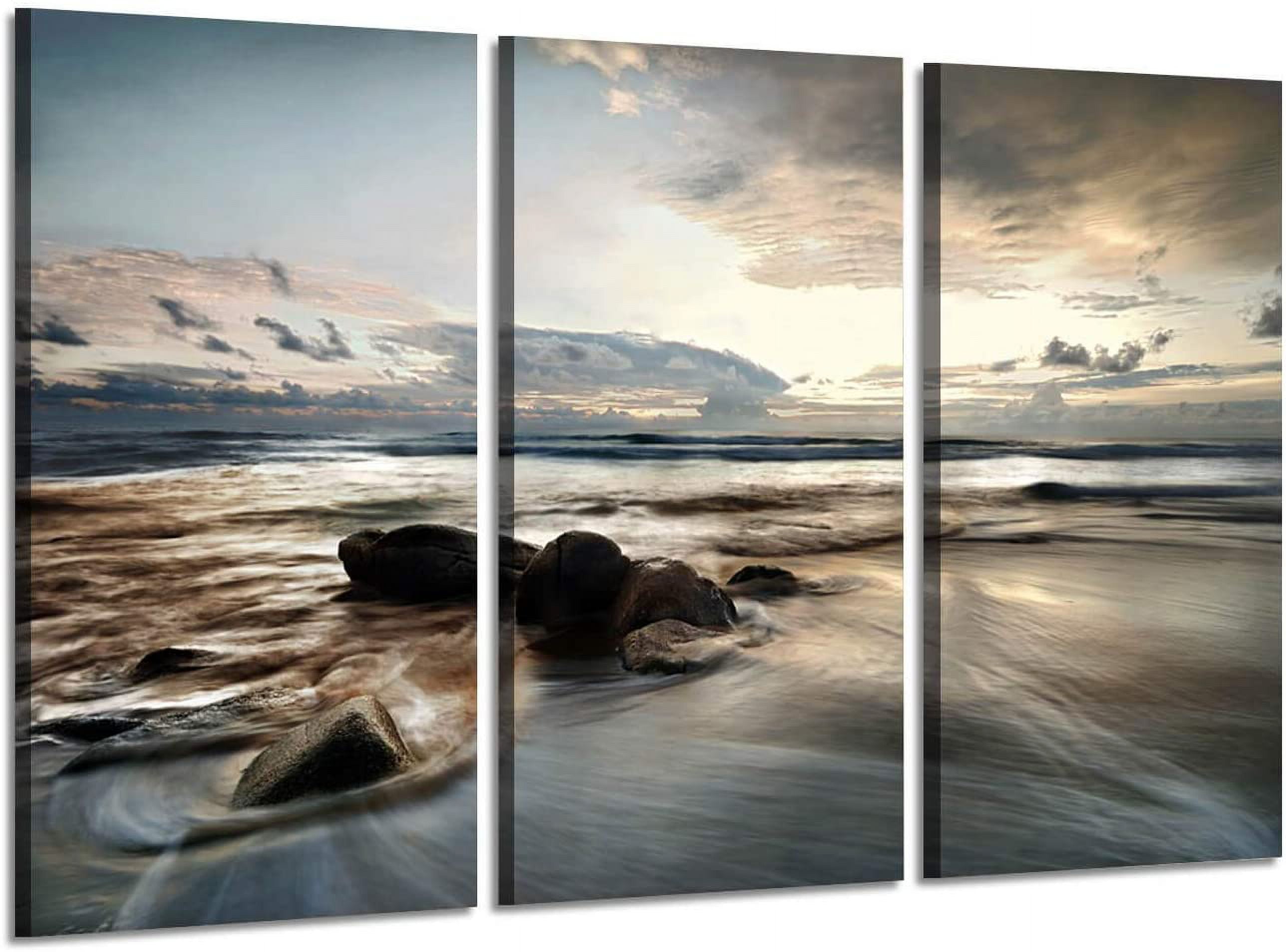 Dale 3Dock Picture Coastal Artwork Painting: Pier Boardwalk Wall Art Print on Canvas for Bedroom ...