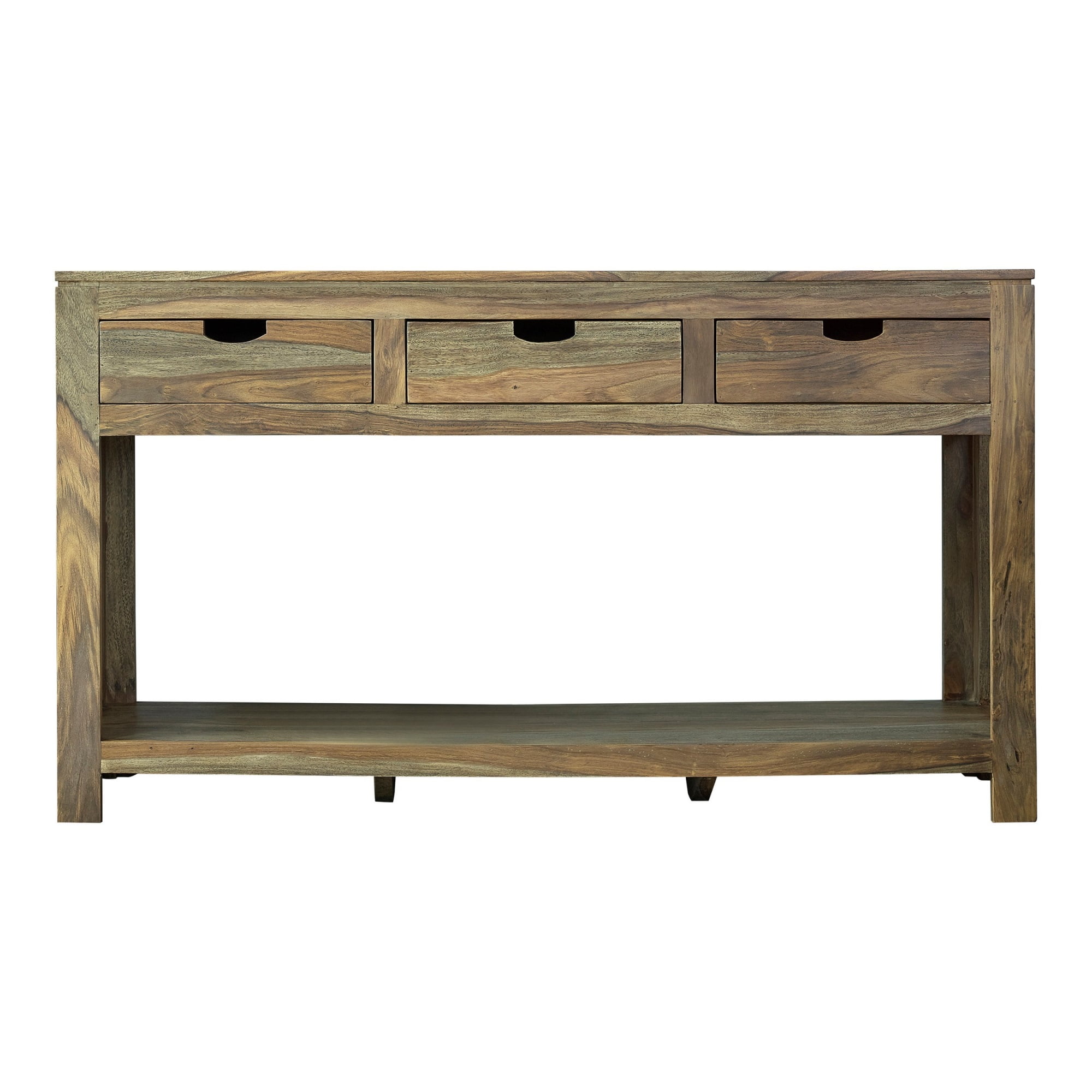 Dale 55 Inch Console Table, 3 Pull Out Drawers and Open Bottom Shelf ...