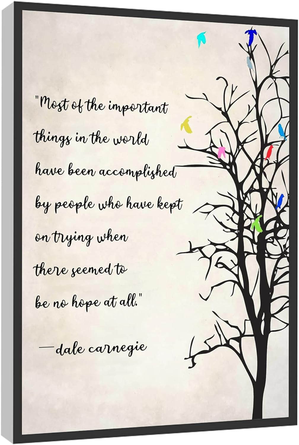 Dale Carnegie Speech Wall Art Inspirational Poster Hummingbird Artwork ...