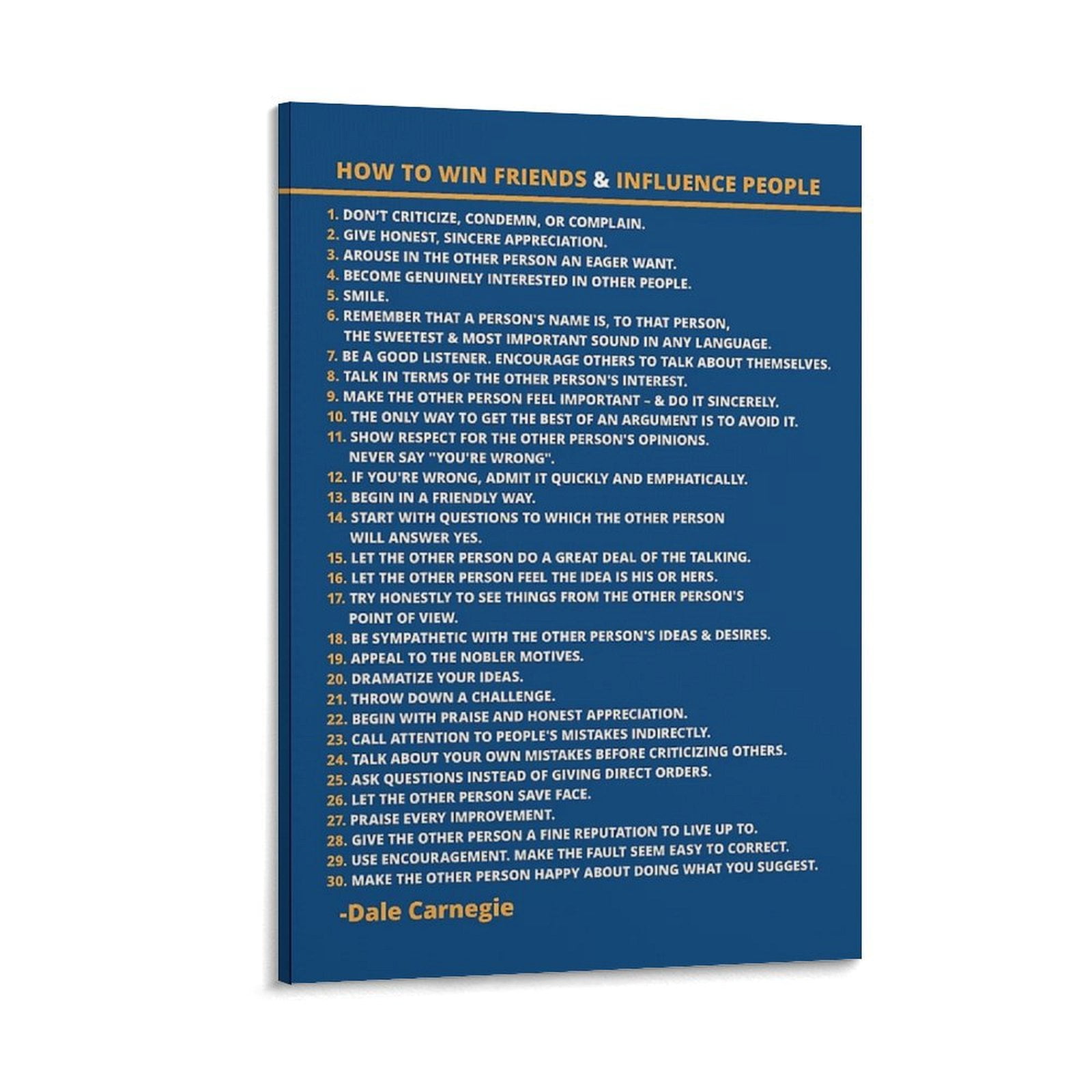 Dale Carnegie How to Win Friends And Influence People Poster Room ...