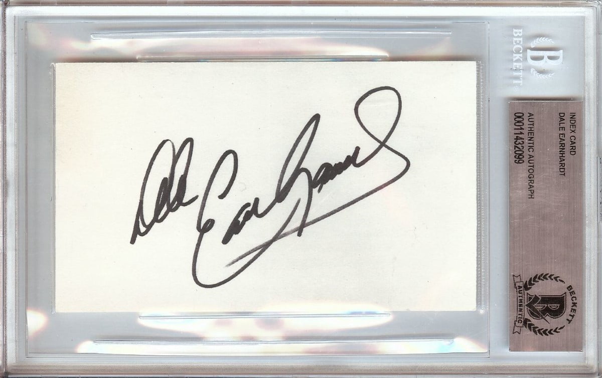 Dale Earnhardt Signed Autographed Index Card Nascar Legend BAS Beckett ...