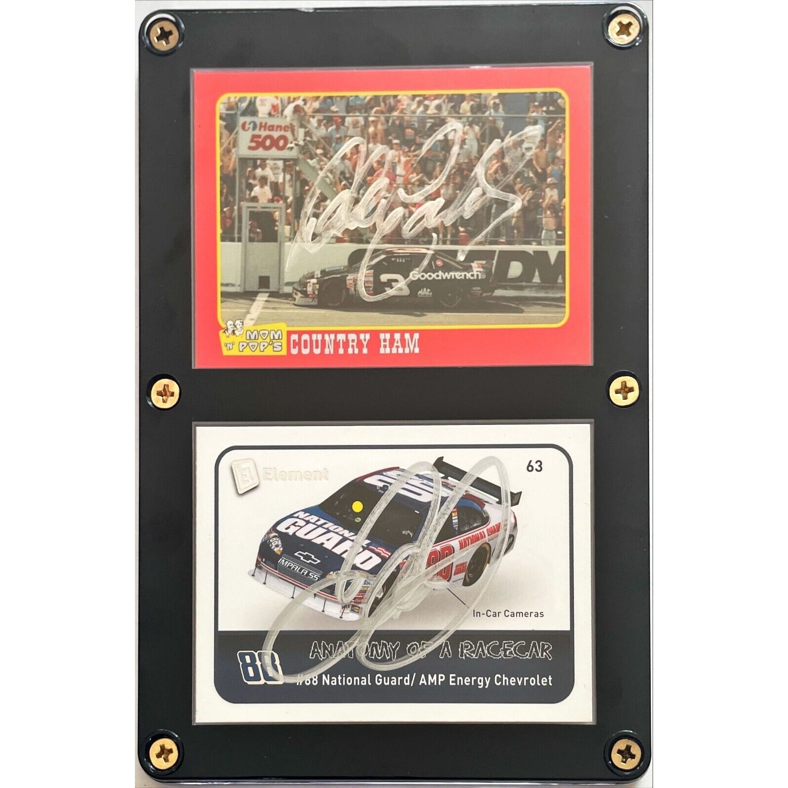 Dale Earnhardt Sr Dale Earnhardt Jr Dual Signed Trading Cards Display ...