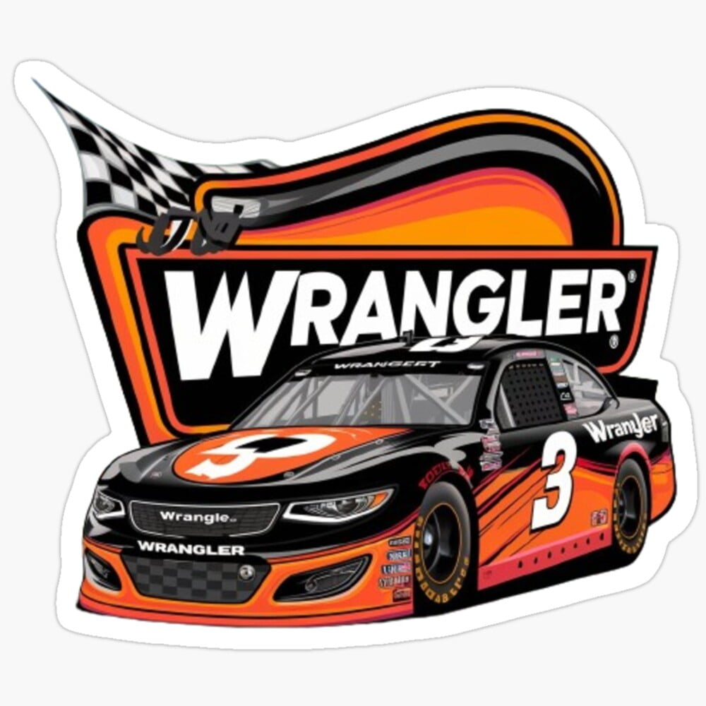 Dale Earnhardt Wrangler Sticker Phone Decal Water Bottle Stickers Car ...