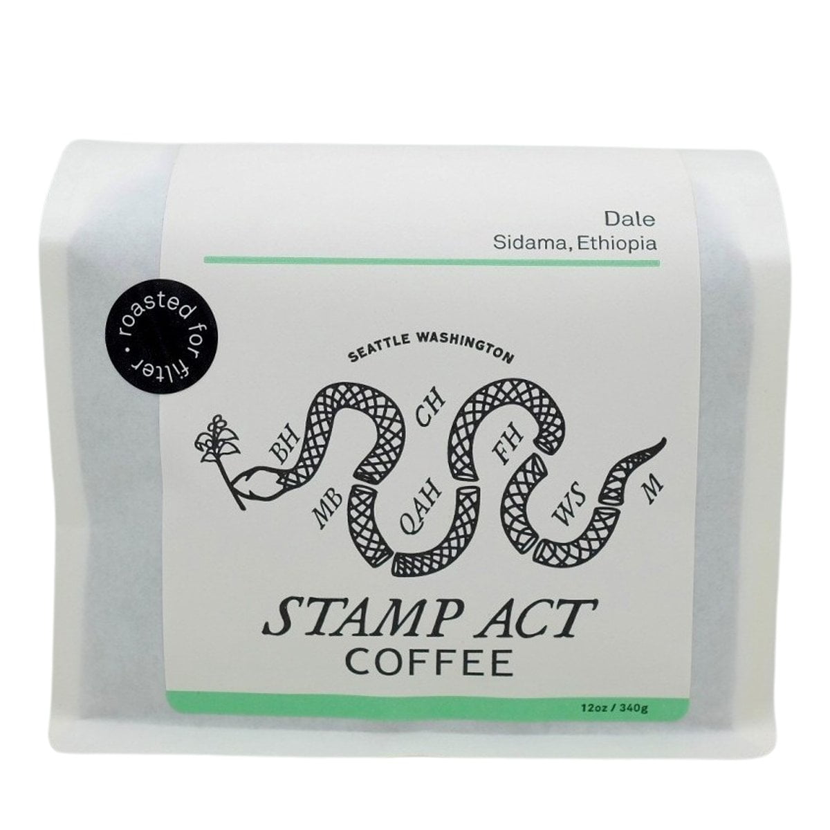 Dale, Sidama Ethiopia - Roasted by Stamp Act - Whole Bean Coffee - 12 ...