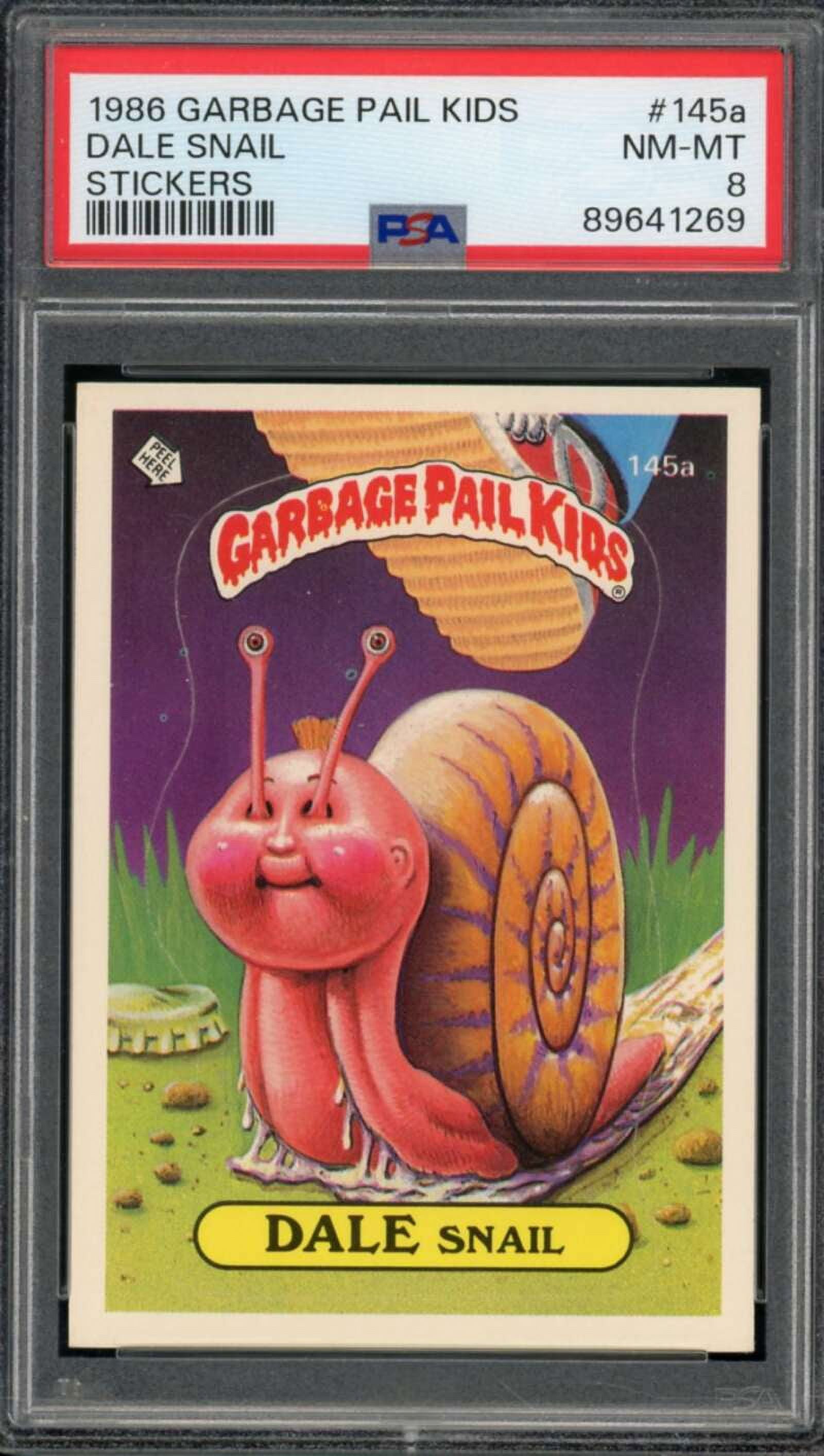 Dale Snail Stickers Card 1986 Garbage Pail Kids #145a PSA 8 - Walmart.com
