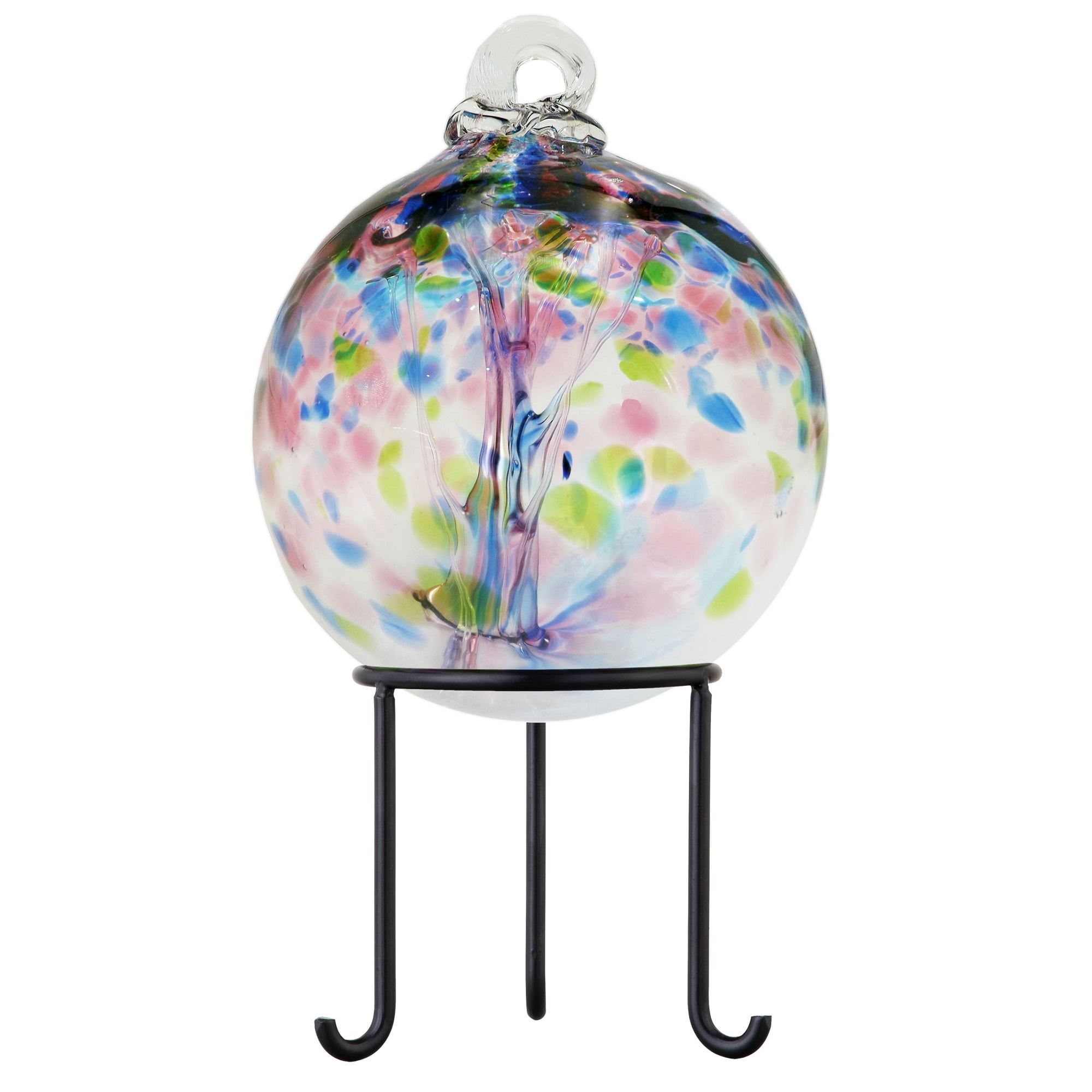 Art Glass Designs Hope Tree of Life Hand-Blown Glass Gazing Ball with ...