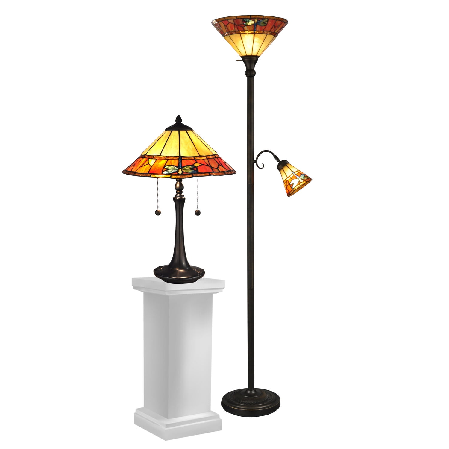 Dale Tiffany Genoa Tiffany Table & Floor Lamp Set - Walmart.com