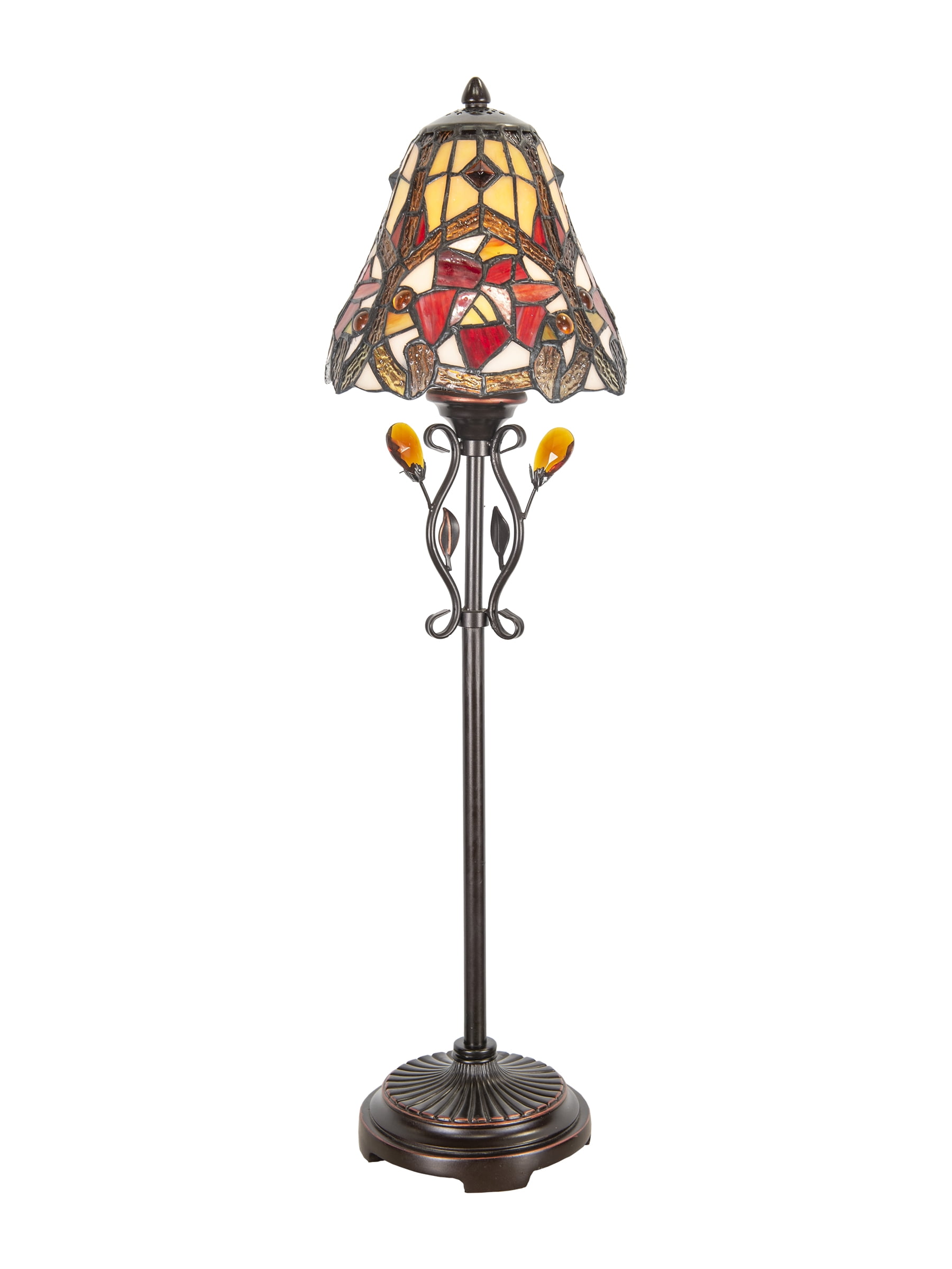 Dale Tiffany Jeweled Vine Tiffany Buffet Lamp, 25.5" Art Glass Table ...