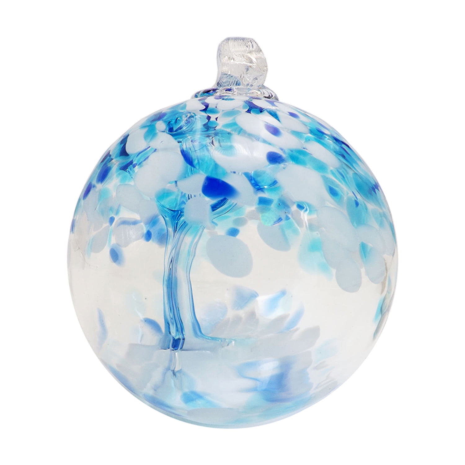 Dale Tiffany Tree of Life 8" Aqua Hand Blown Art Glass Ornament in Blue ...