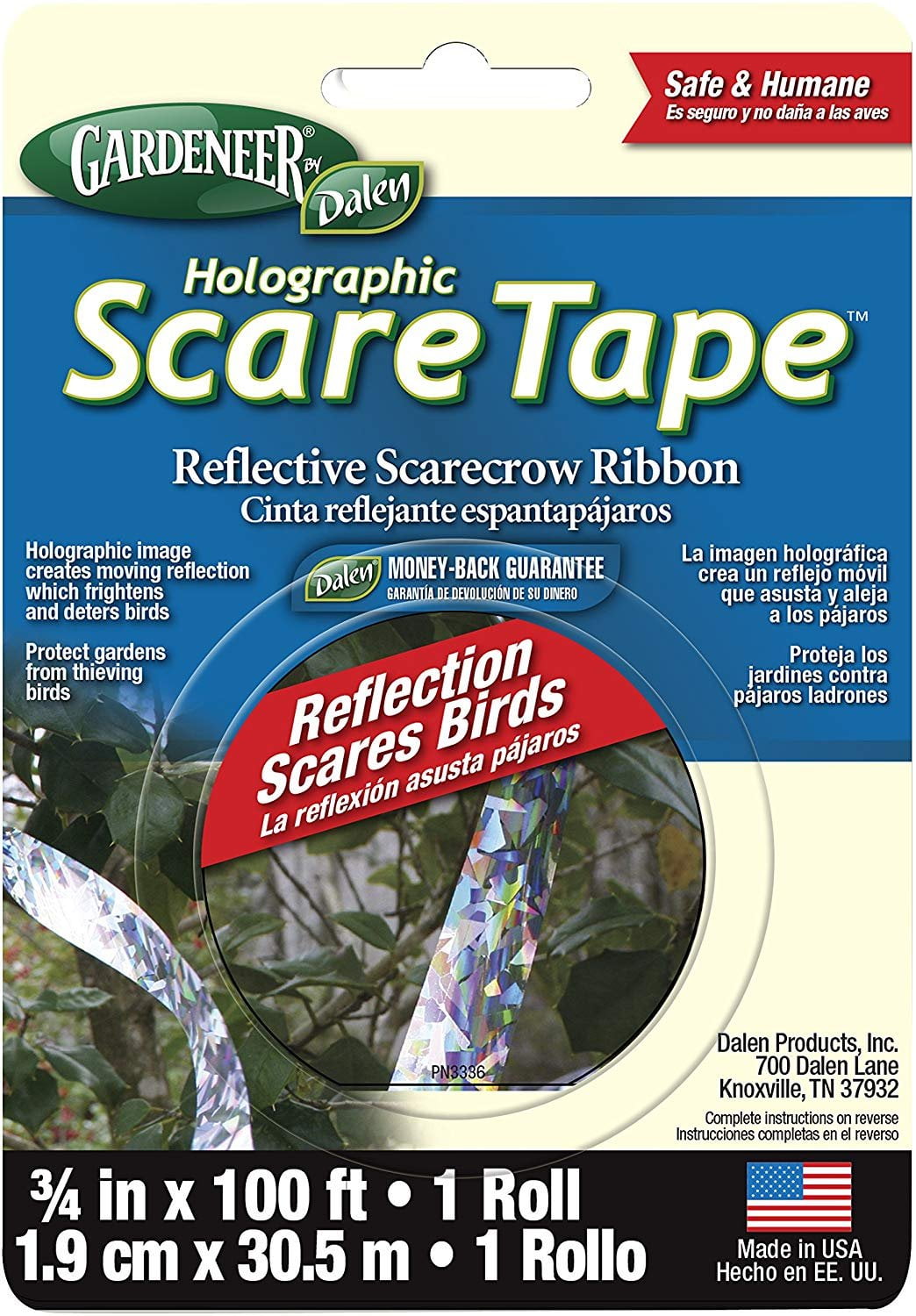 Dalen HST100 Gardeneer Holographic Scare Tape Reflective Scarecrow ...