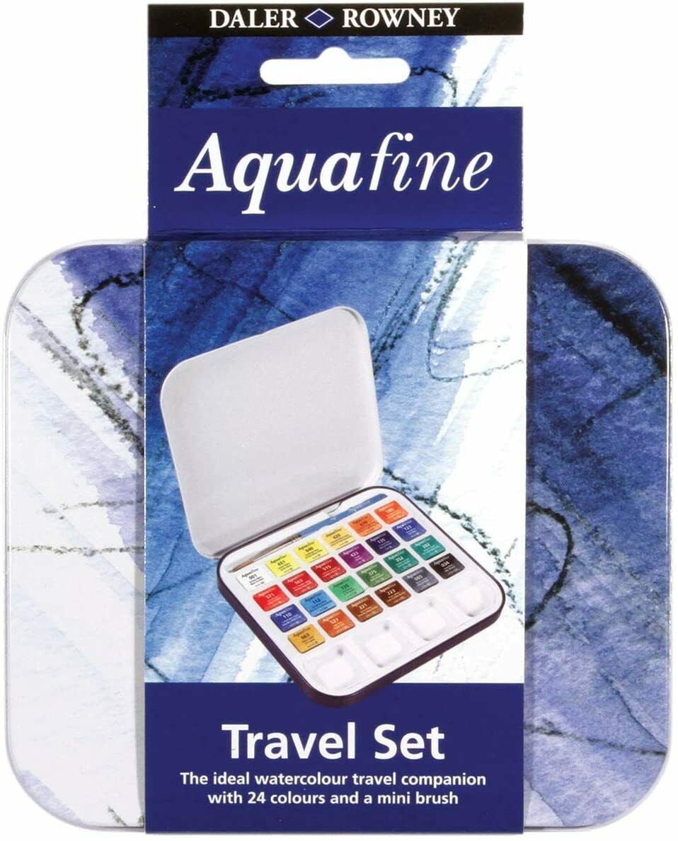 Daler Rowney Aquafine Watercolor Travel Tin Set 24-Colors - Walmart.com