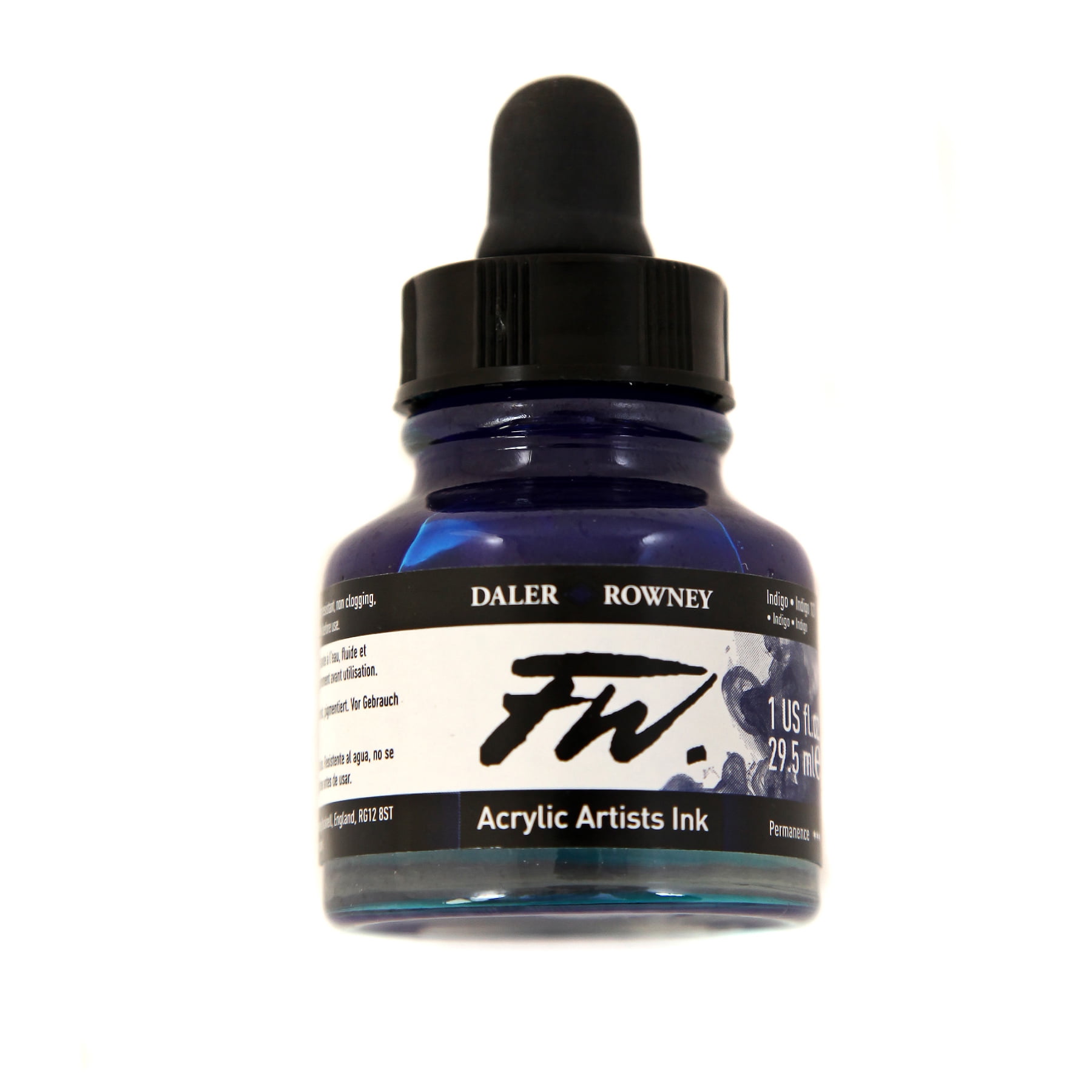 Daler-Rowney FW Acrylic Artists Ink, 1 oz. Dropper-Top Bottle, Indigo ...