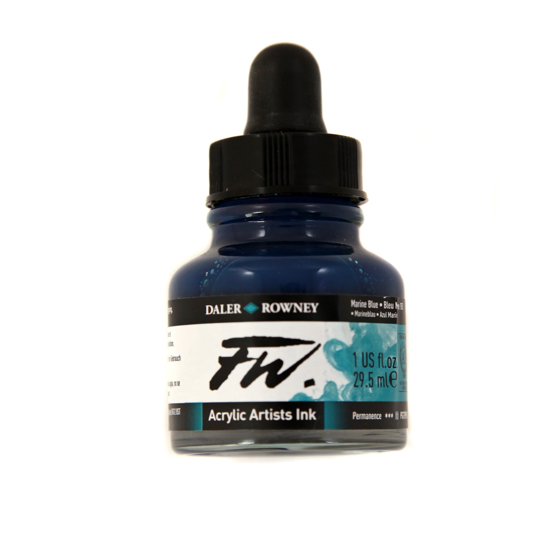 Daler-Rowney FW Acrylic Artists Ink, 1 oz. Dropper-Top Bottle, Marine ...