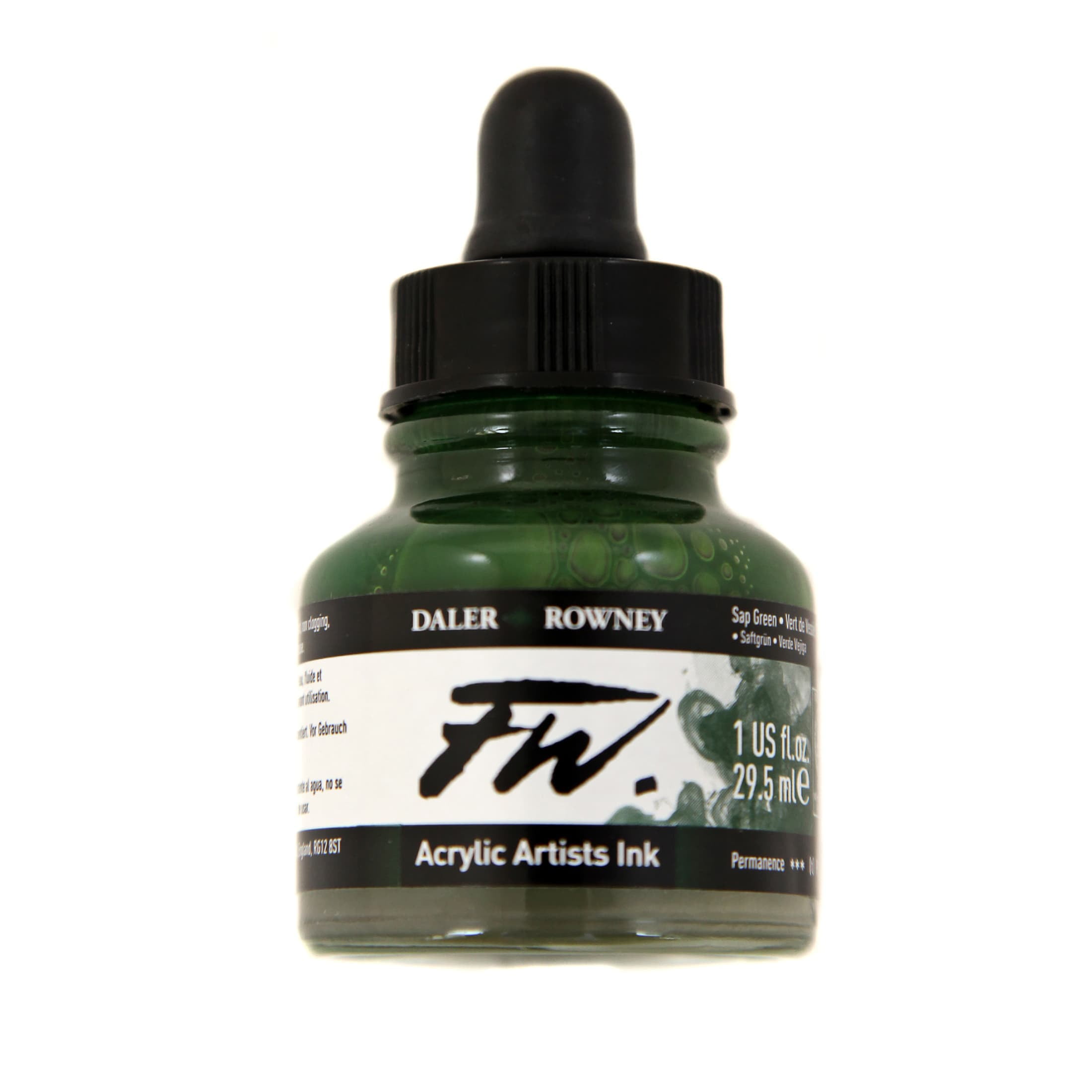 Daler-Rowney FW Acrylic Artists Ink, 1 oz. Dropper-Top Bottle, Sap ...